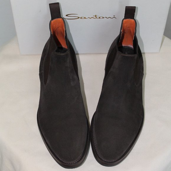 Santoni | Shoes | Santoni Mens Brown Suede Chelsea Boot Us Size Very ...